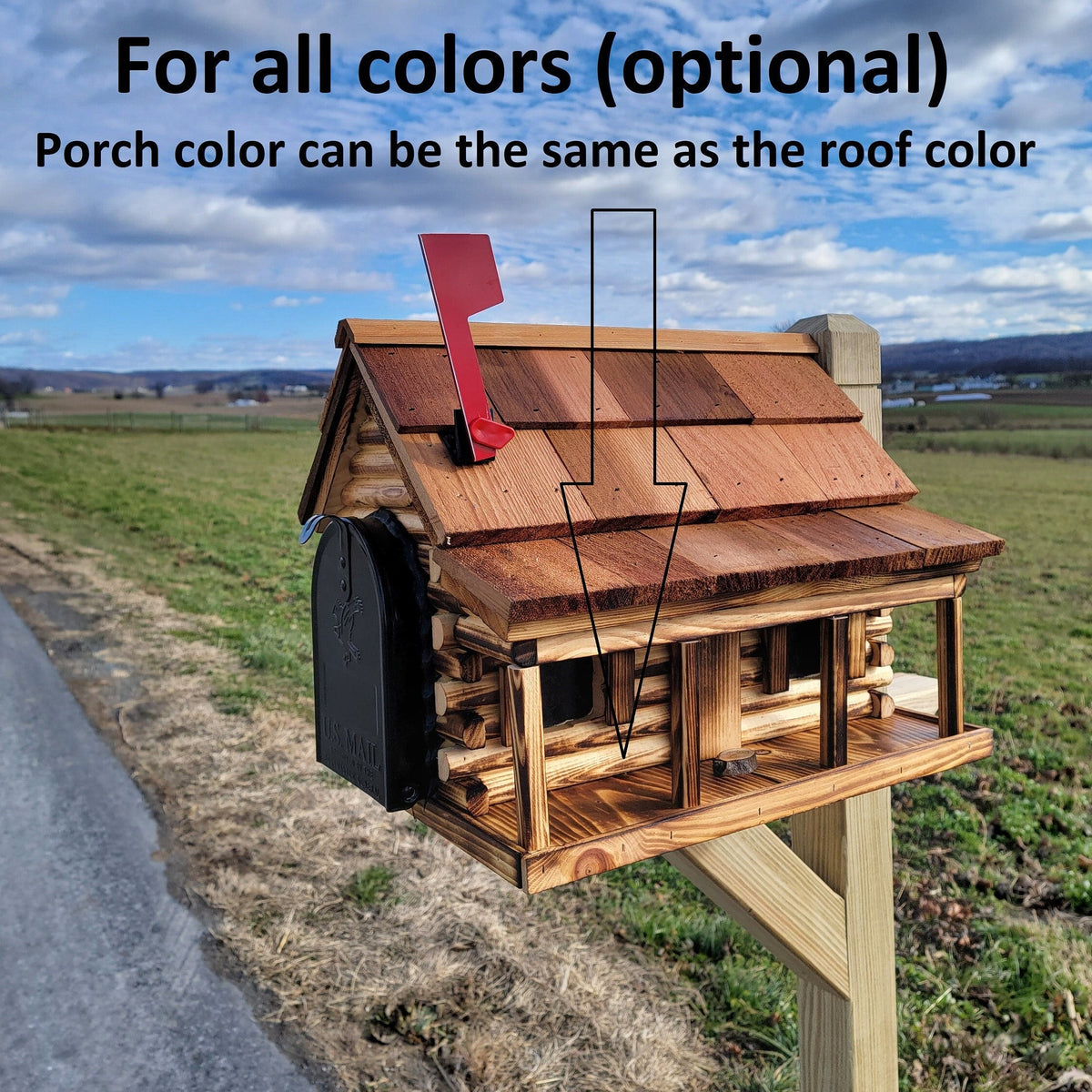 Wood Log Cabin Mailbox - Amish Handmade with Metal USPS Approved Mailb ...