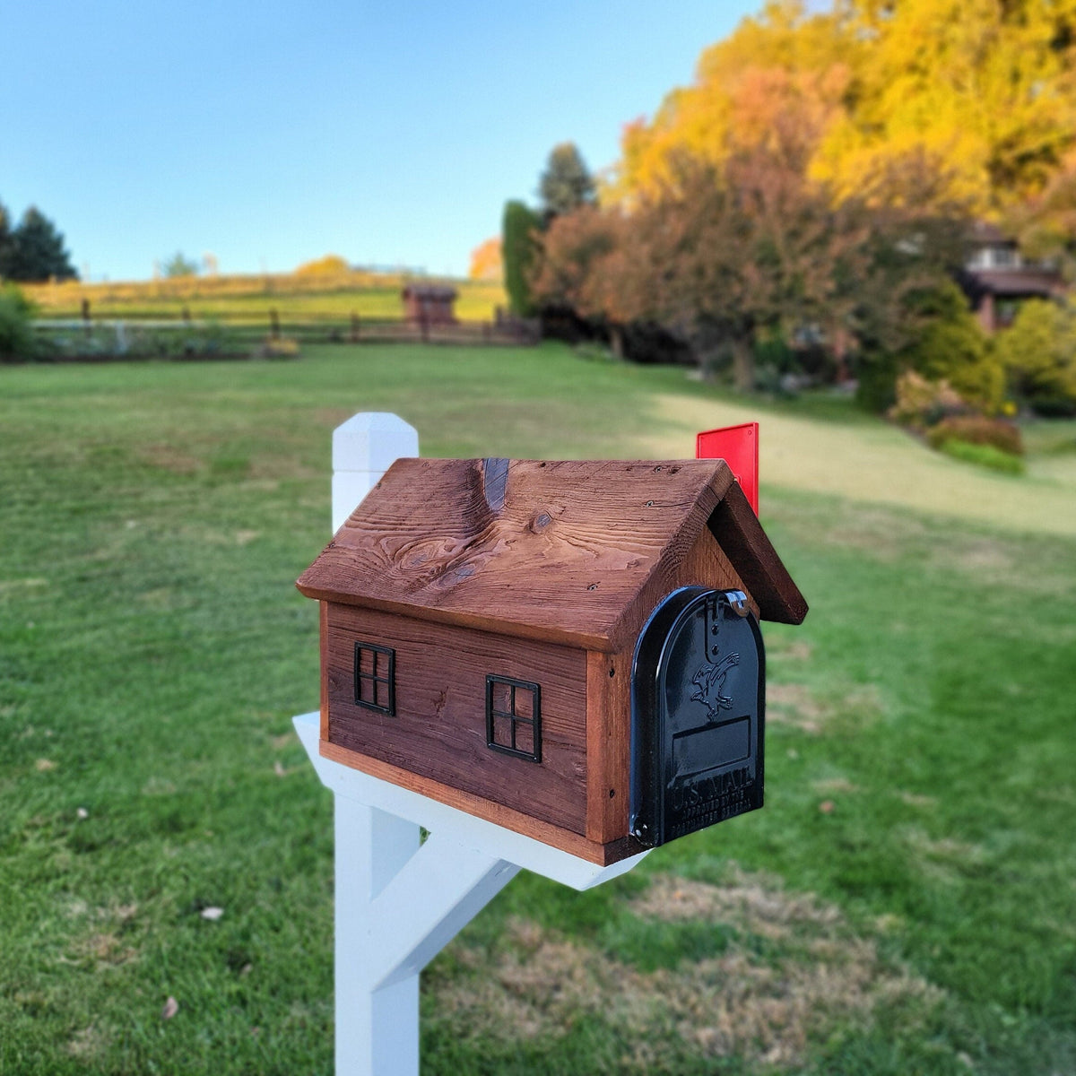 Rustic Mailbox Amish Handmade, With Metal Box Insert USPS Approved, Ma ...