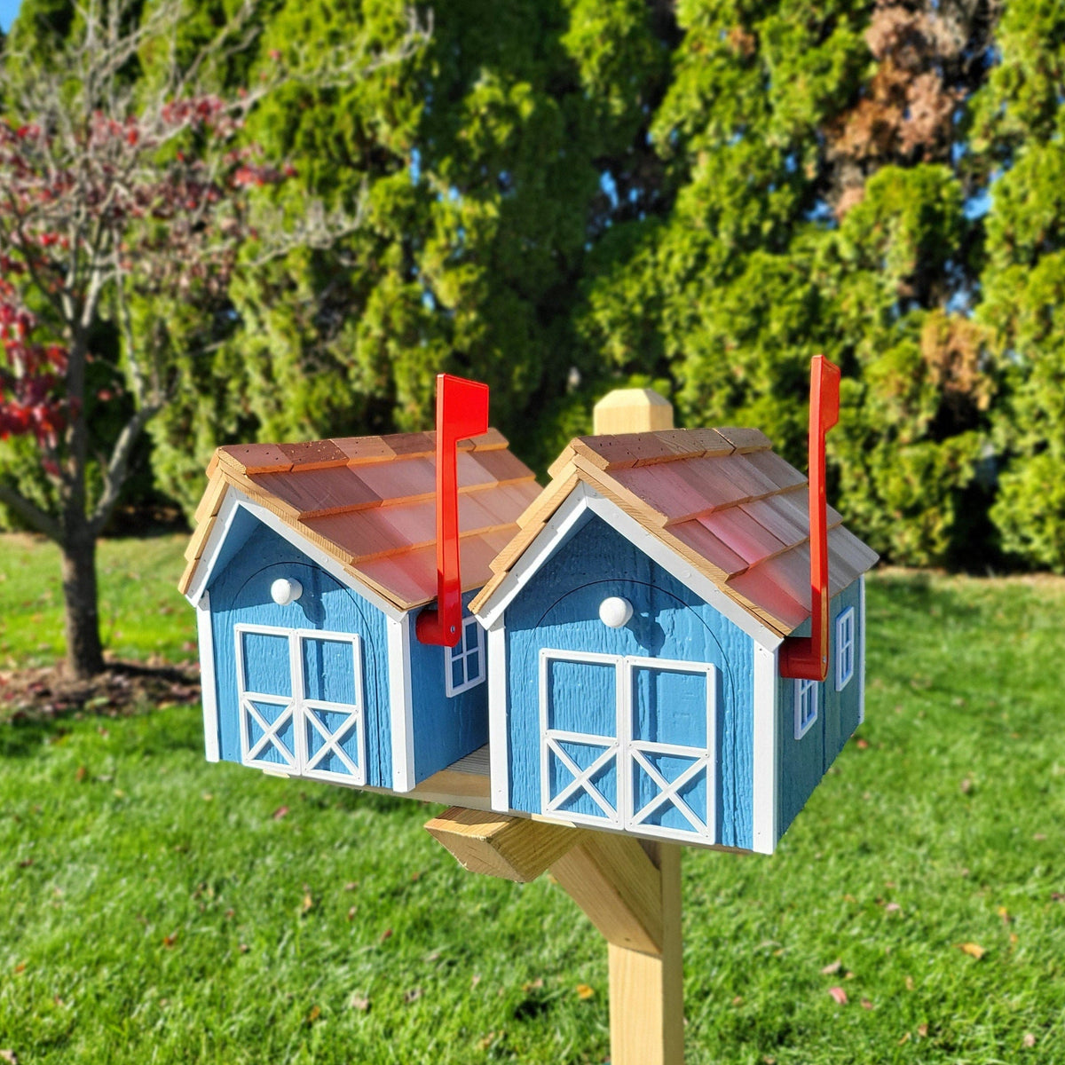 Mailbox Post For 2 Mailboxes in Multi Colors, Premium Wood, Southern P ...